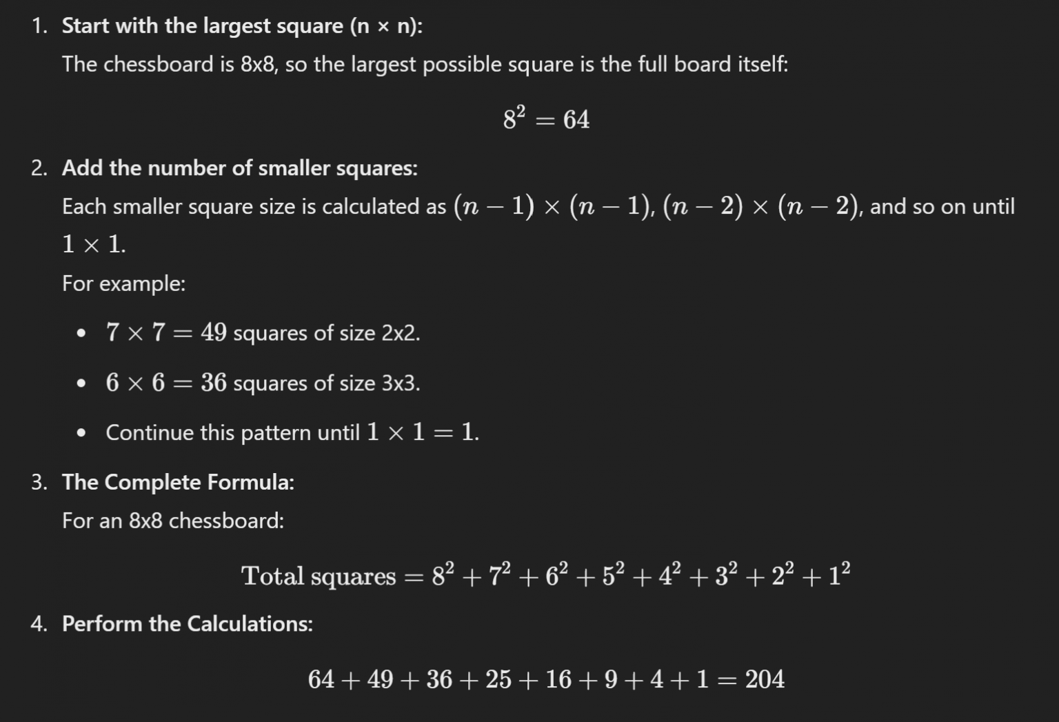How Many Number of Squares Are There In A Chessboard?